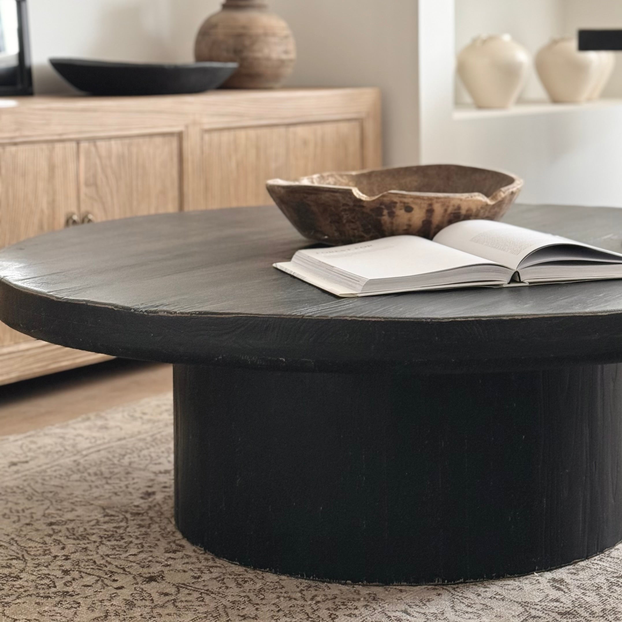 Provincial Platform Coffee Table _ 2 Sizes _ Black – Impreshens