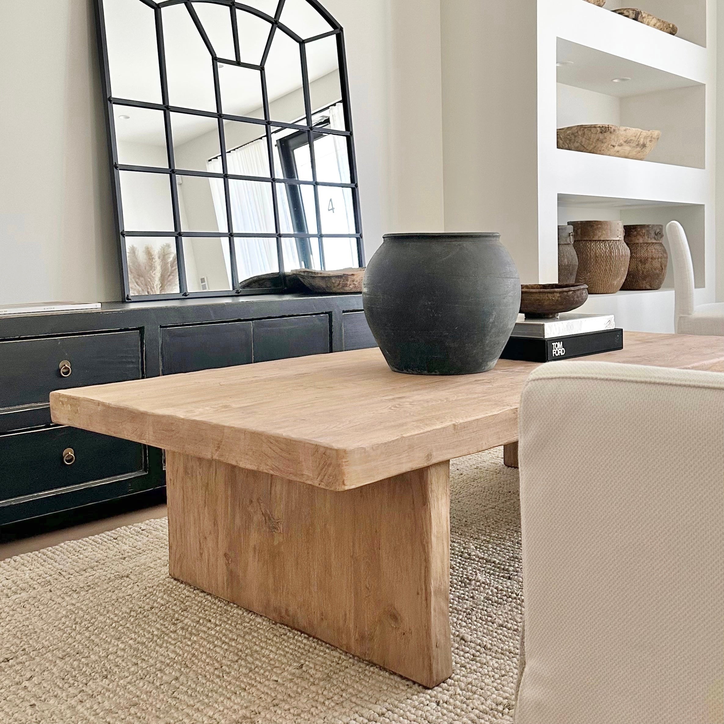 Honey Elm Platform Coffee Table _ Rectangle – Impreshens