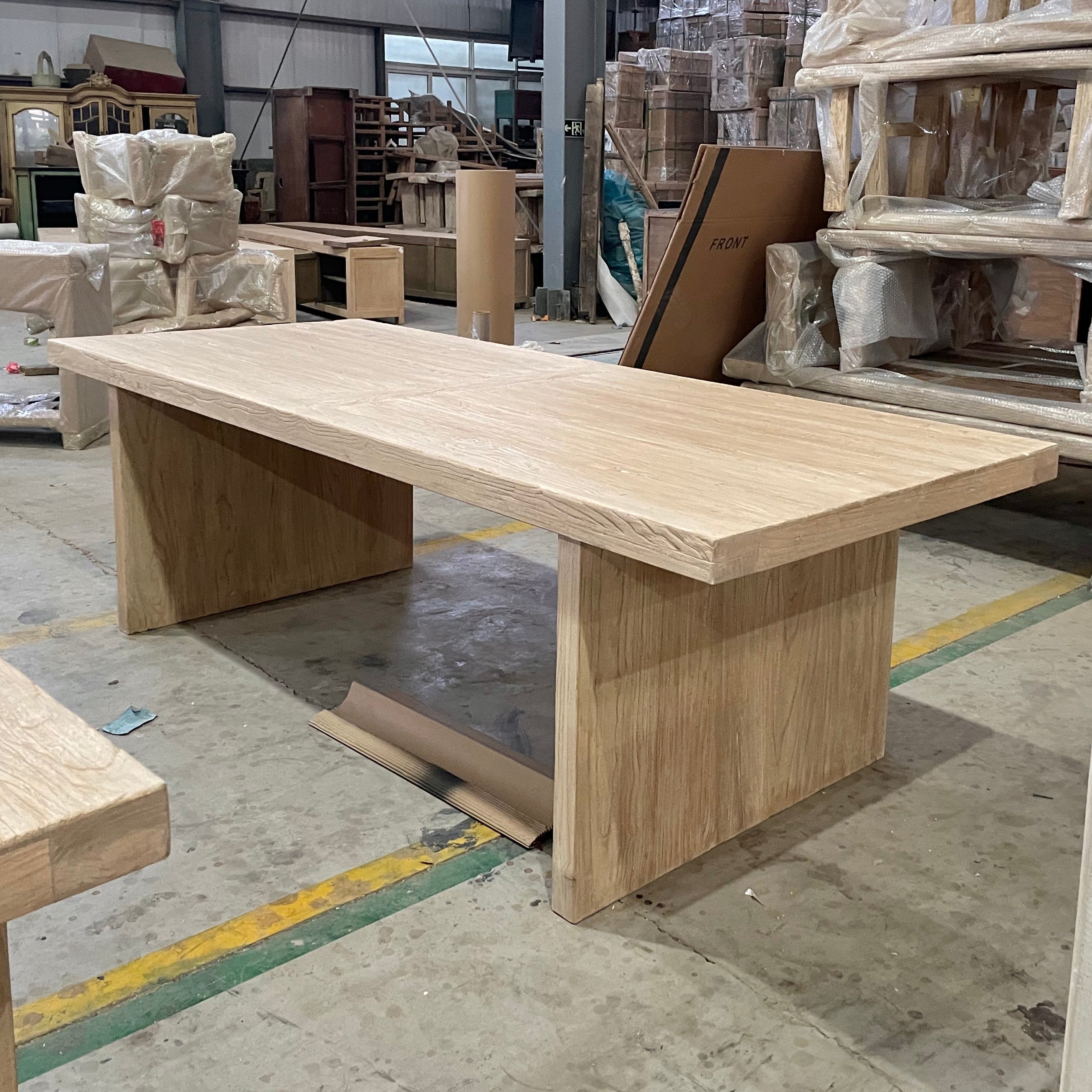 Antique Platform Dining Table | 244cm | Aged Elm – Impreshens