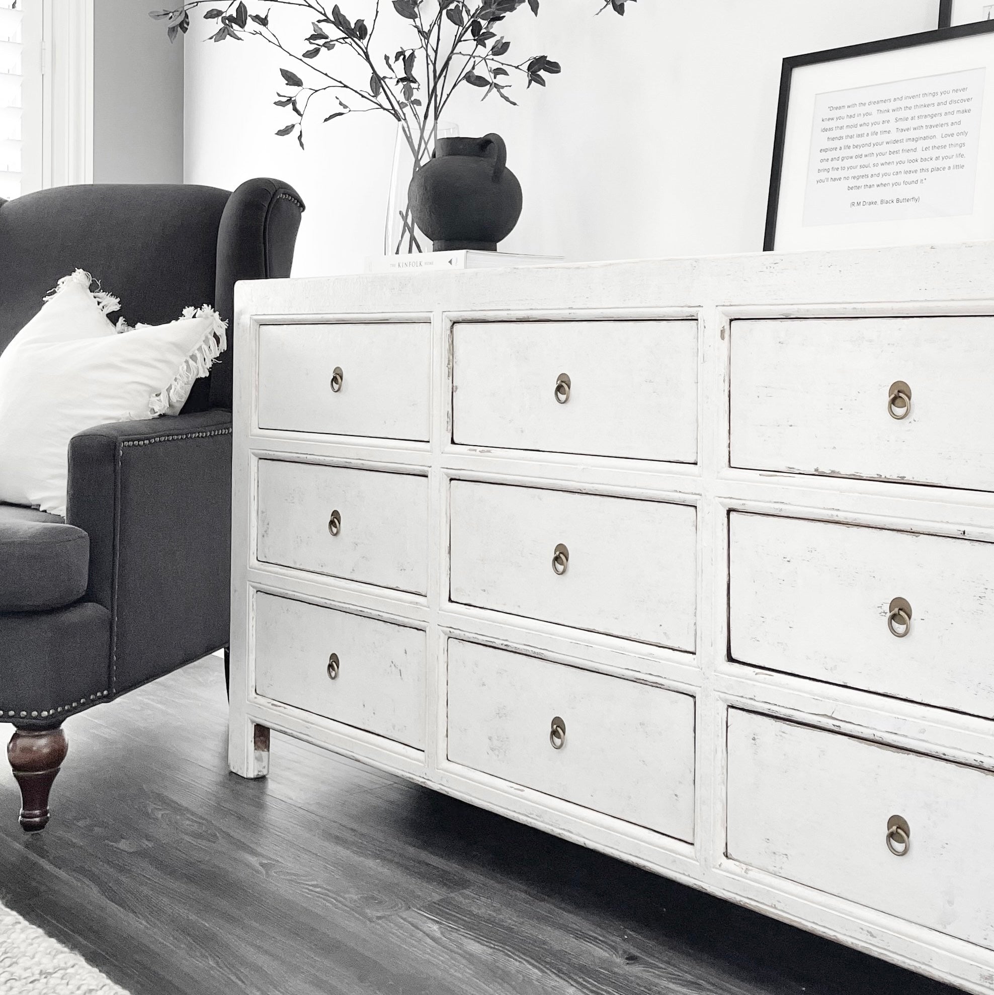Hamptons Chest | Nine Drawer | Rustic White – Impreshens